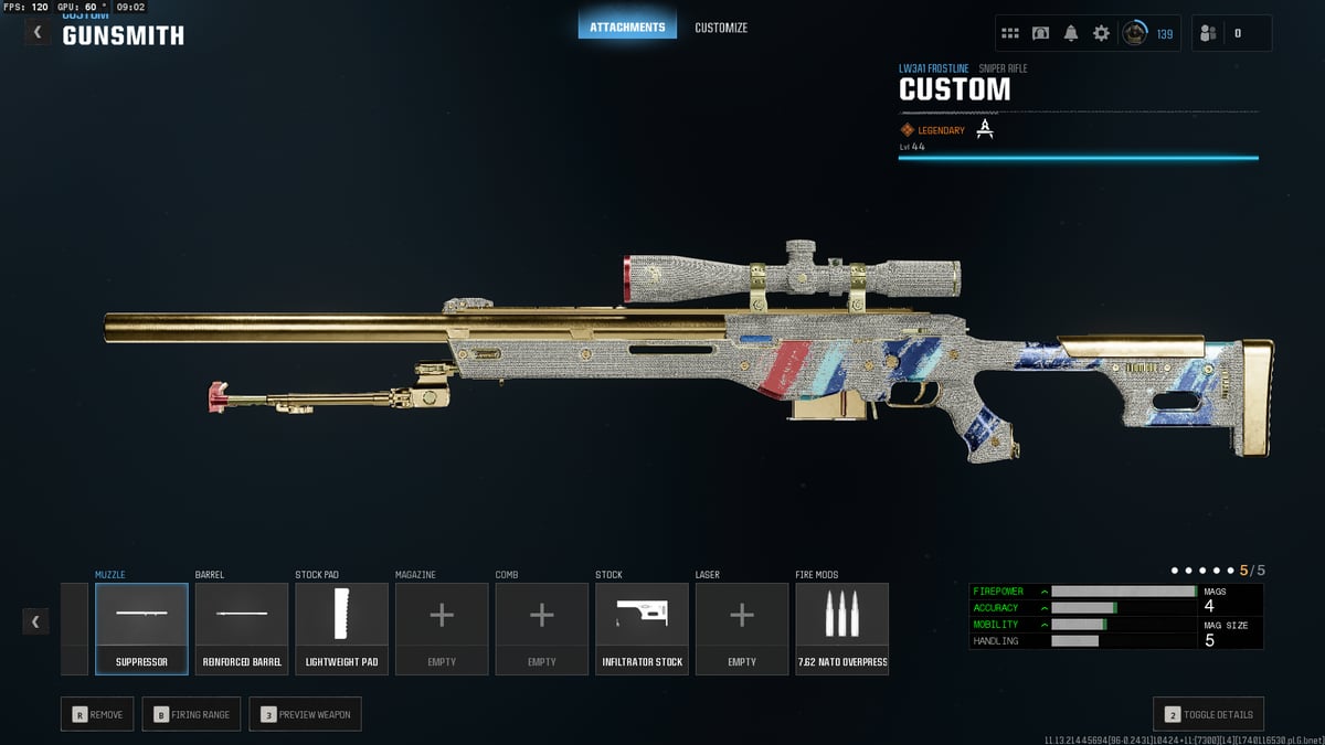 onetwoDom Call of Duty: Warzone LW3A1 Frostline Build - wzranked