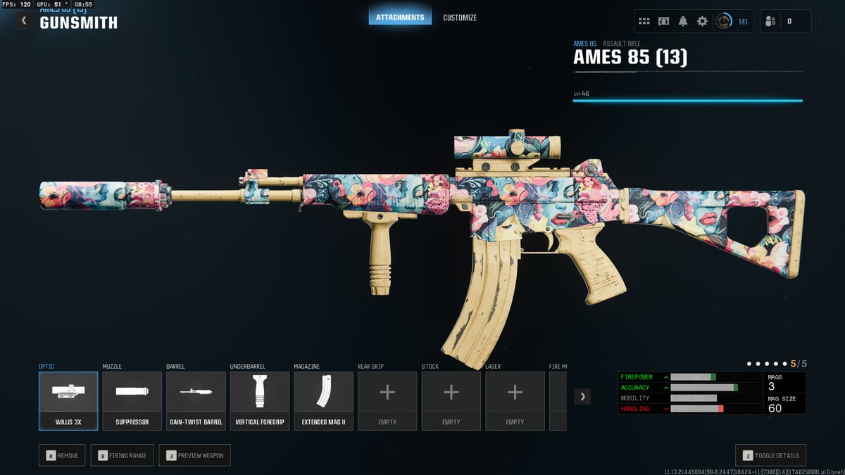 onetwoDom Call of Duty: Warzone AMES 85 Build - wzranked